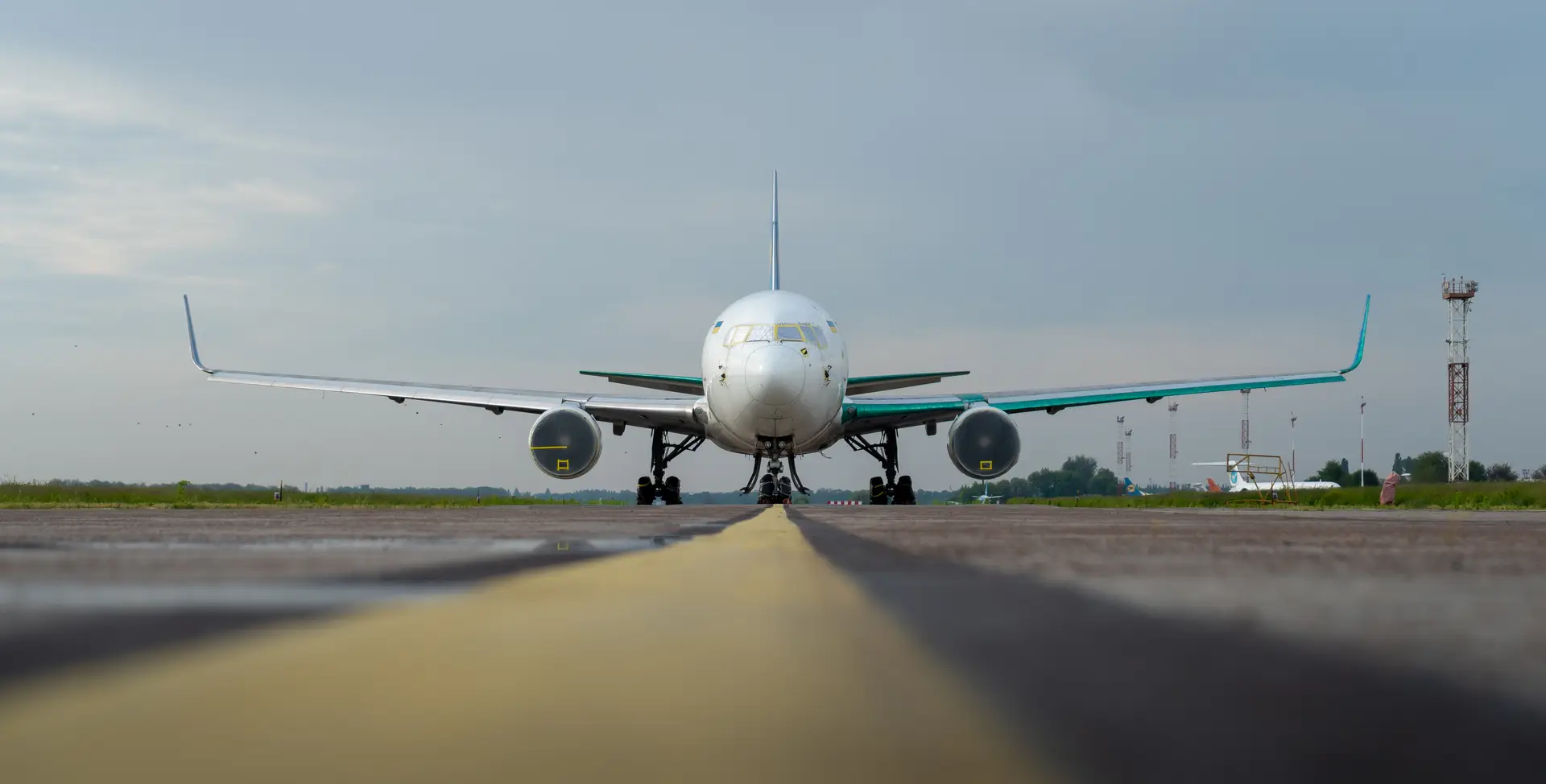 Canned aircraft in storage. Storage of an aircraft for repairs. Parking ...